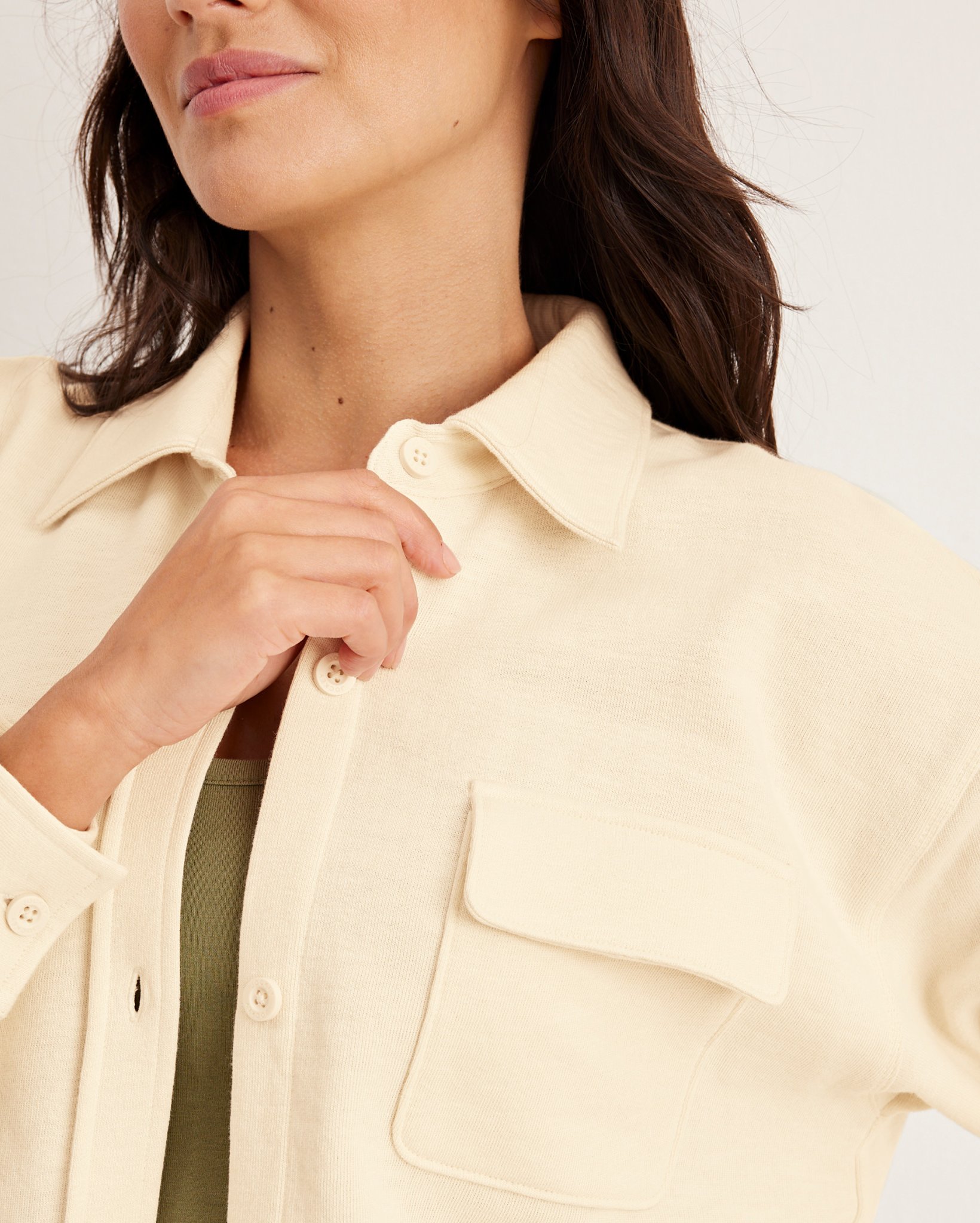 French Terry Button Up