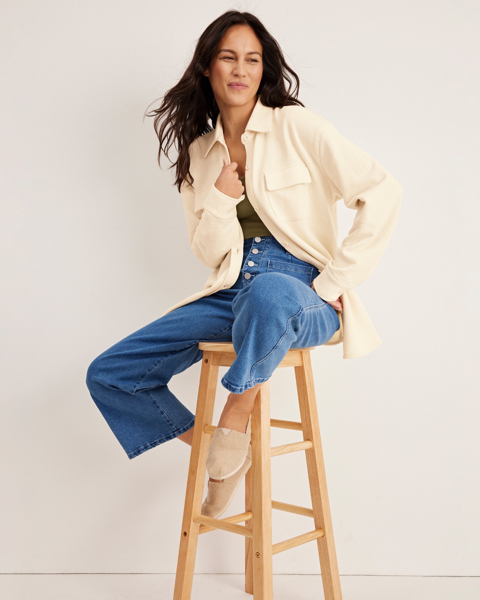 French Terry Button Up