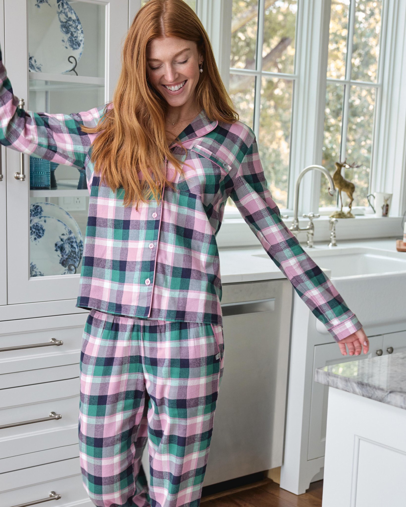 Flannel Sleep Long Sleeve Button Up