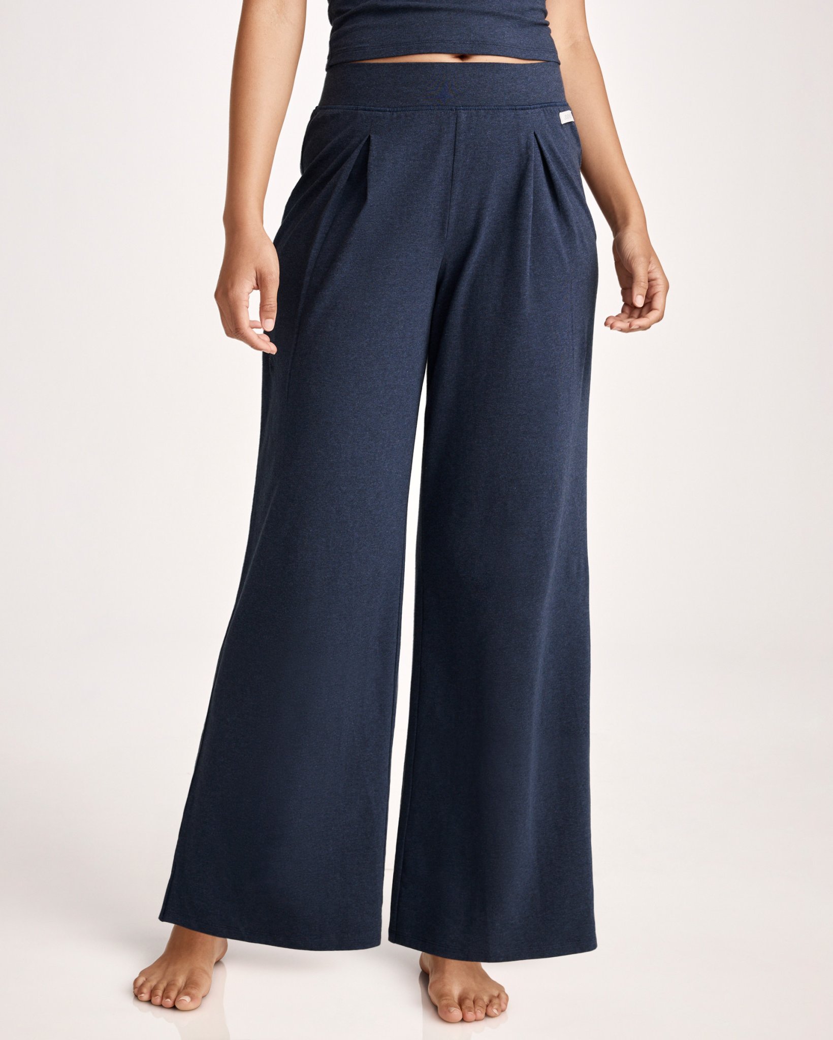 Cotton Stretch Wide Leg Pant