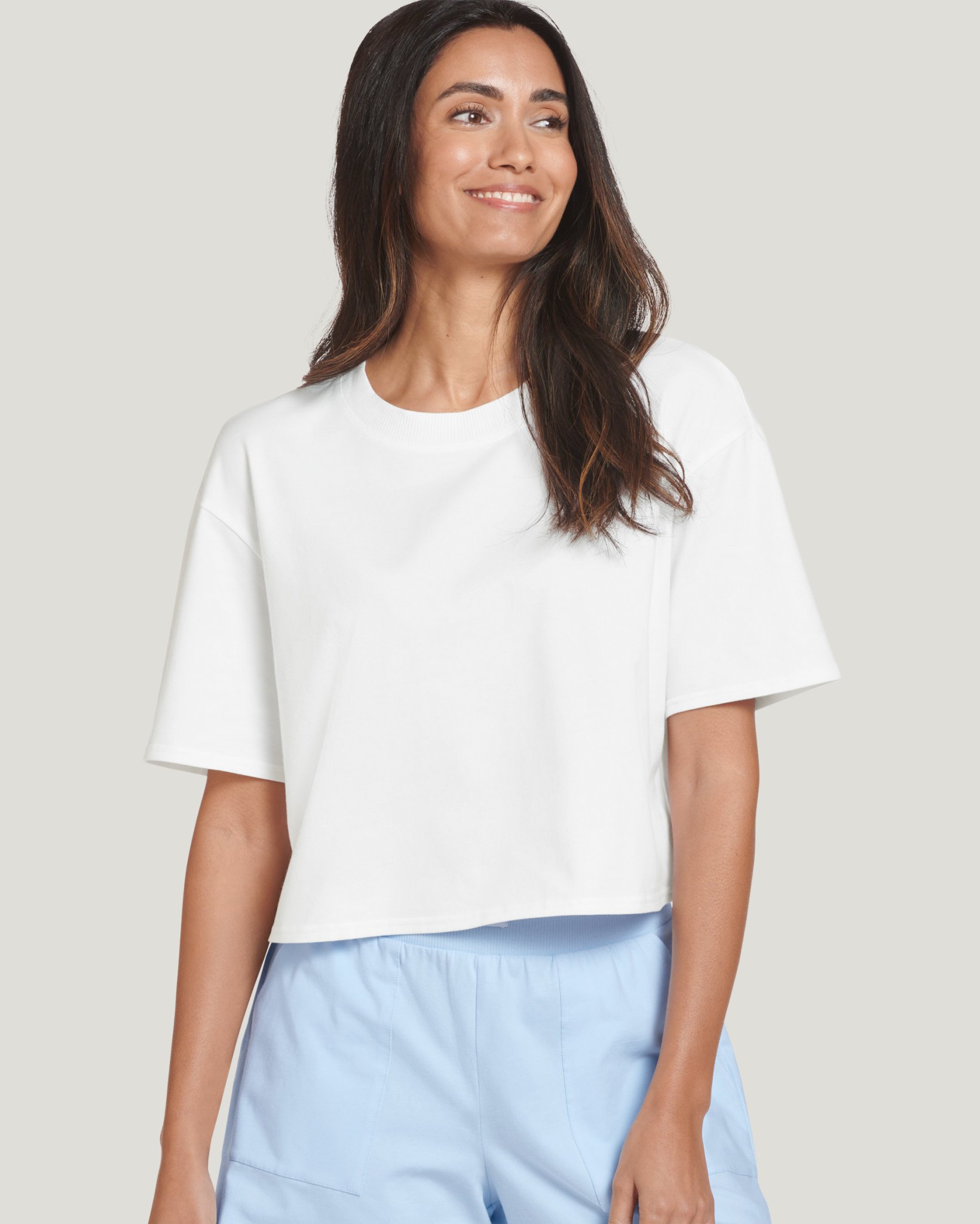 Cotton Stretch Sleep Crop Top