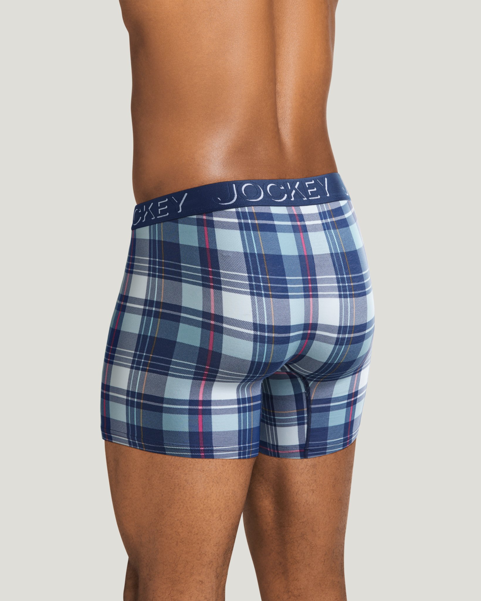 Cotton Modal Blue Plaid Boxer Brief