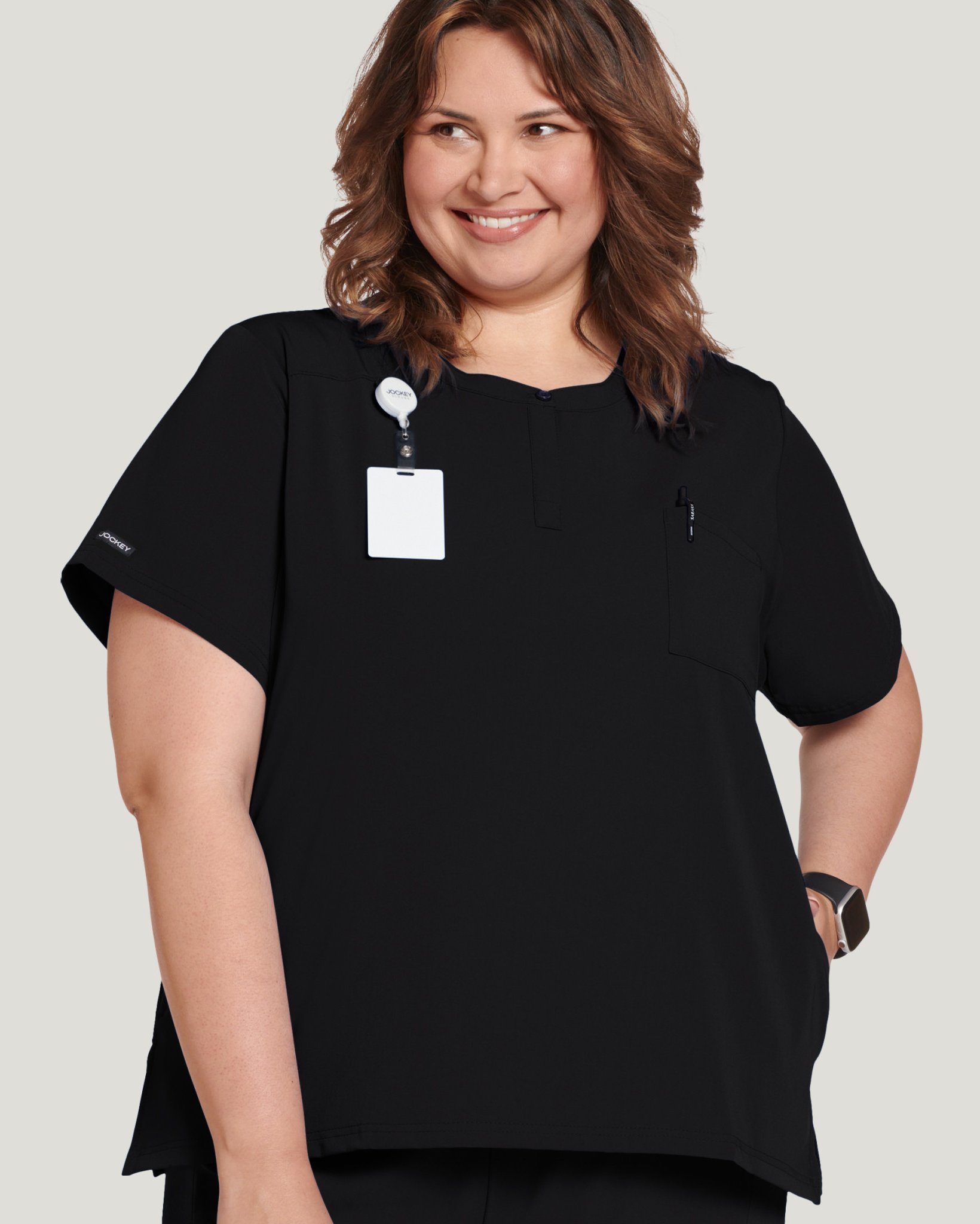 Women's Henley Scrub Top