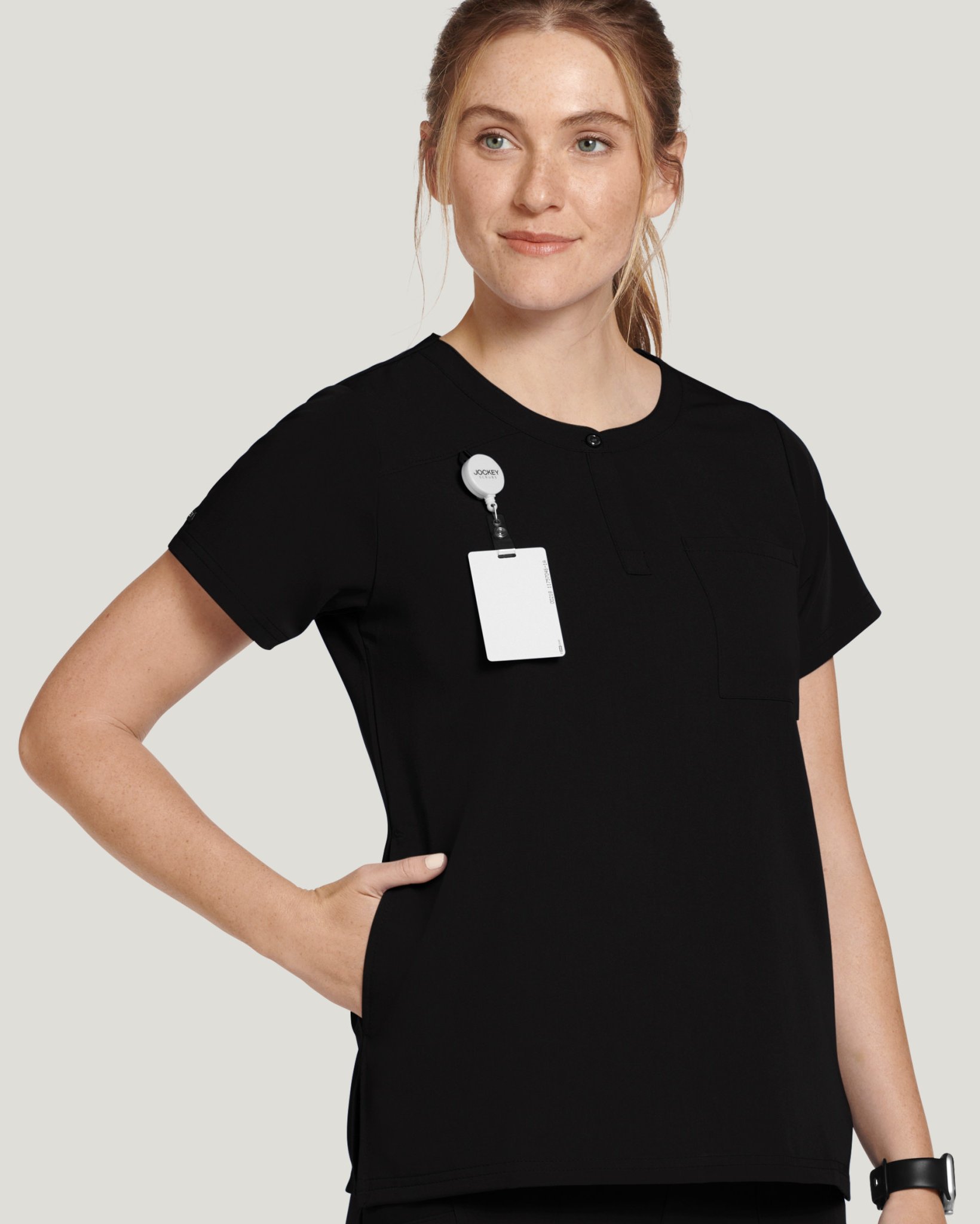 Women's Henley Scrub Top